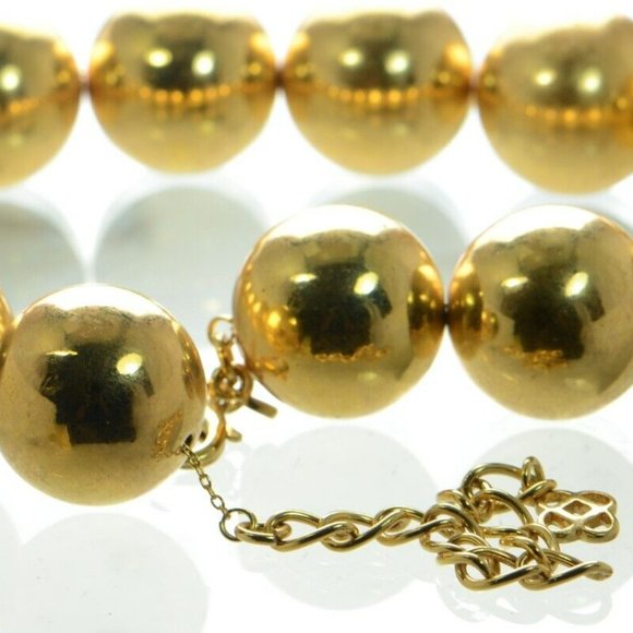 Oscar de la Renta | Jewelry | Oscar De La Renta Gold Vintage Finish Chunky Ball Necklace | Poshmark
